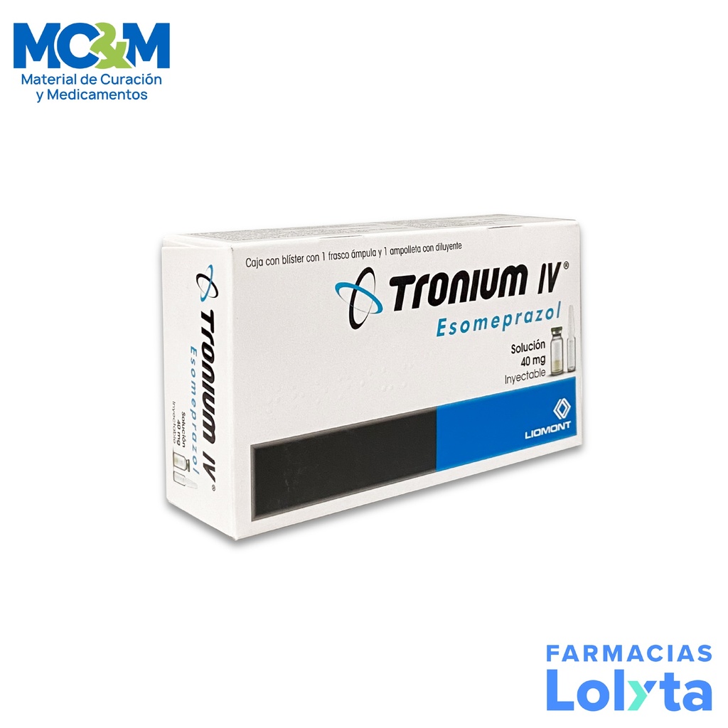 TRONIUM IV SOL INY 40 MG ESOMEPRAZOL LAB LIOMONT | Website MC&M